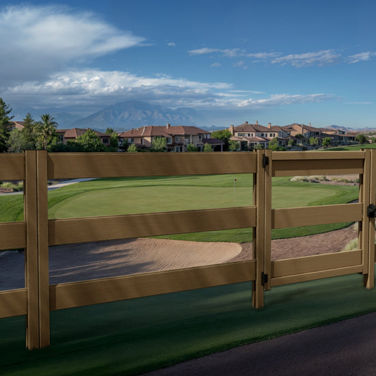 Composite Modern Three-Board Ranch Rail Gate (3.5 ft. H x 4 ft. W ...