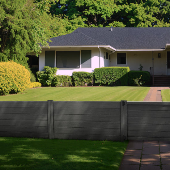 Composite Modern Horizontal Privacy Perimeter Fence Gate (3.5 ft. H x ...