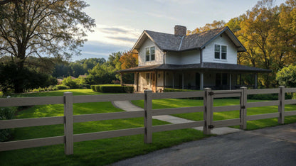 Composite Traditional Three-Board Ranch Rail (4 ft. H x 5.75 ft. W ...