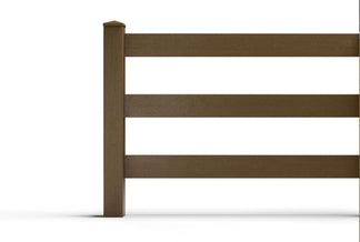 Composite Traditional Three-Board Ranch Rail (4 ft. H x 5.75 ft. W ...